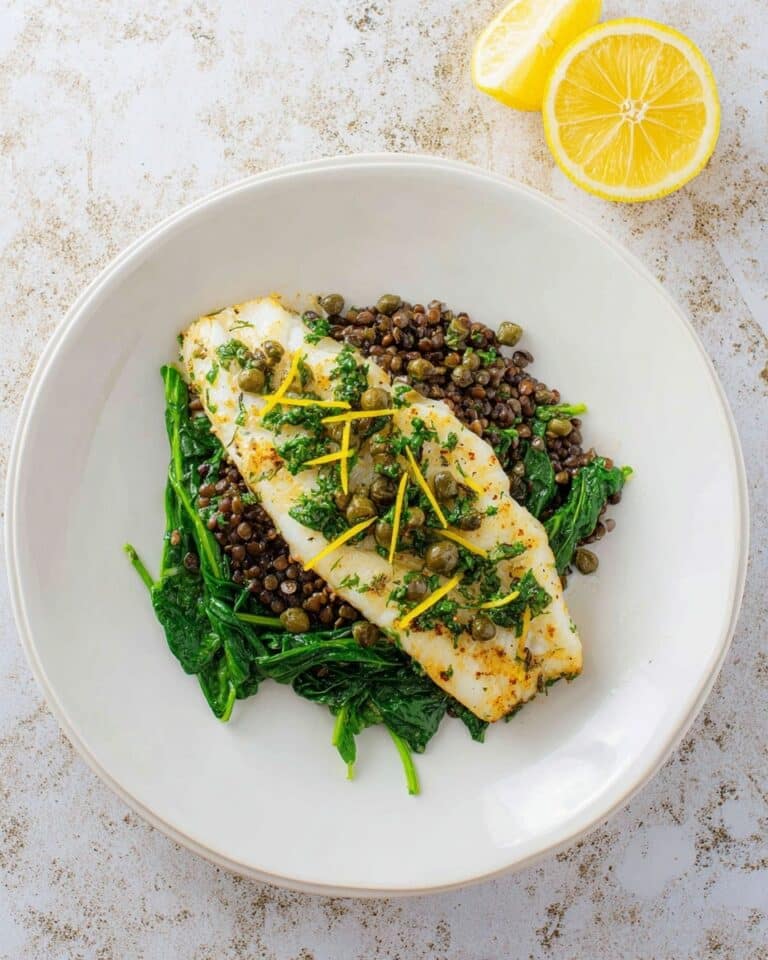 Honey & Orange Roast Sea Bass with Lentils – Elegant Fish Dish