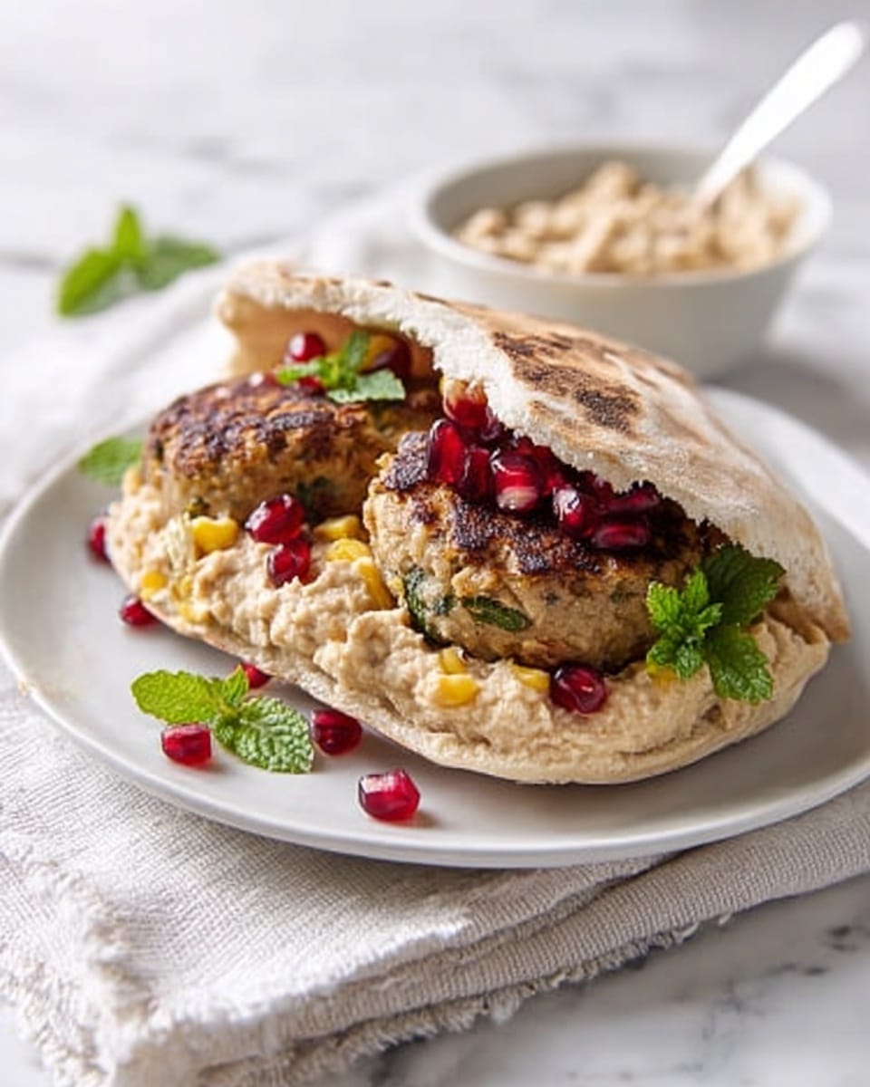 Lamb & Chickpea Pitta Burger with Pomegranate | Flavorful & Easy