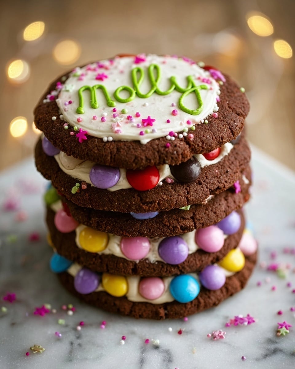 Peppermint Icing Cookies with Personalized Names for Festive Parties