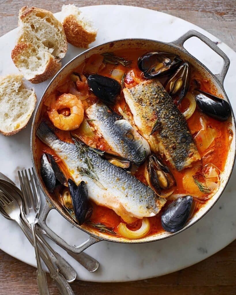 Sea Bass & Seafood Italian One-Pot - Delicious Seafood Recipe