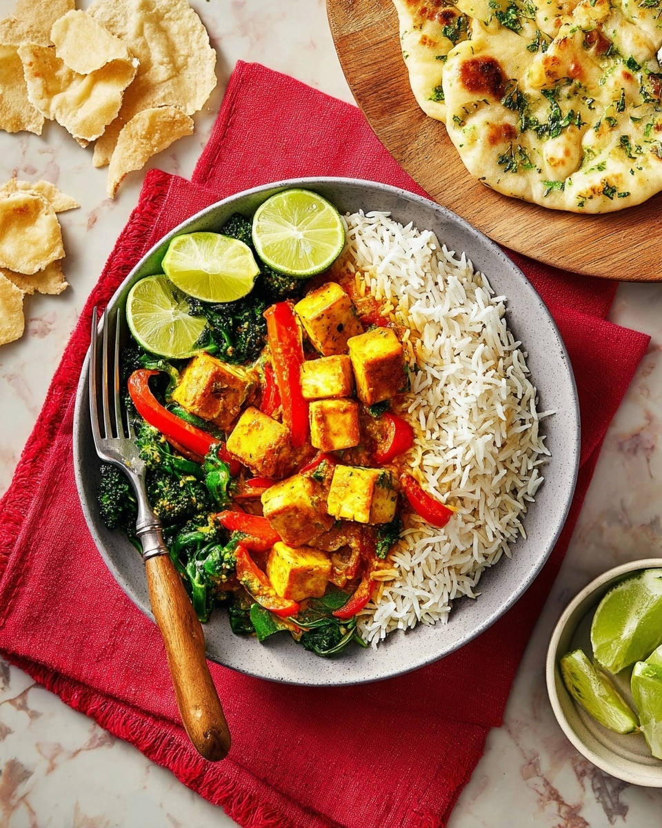 Crispy Paneer, Spinach & Coconut Curry - Vibrant & Delicious