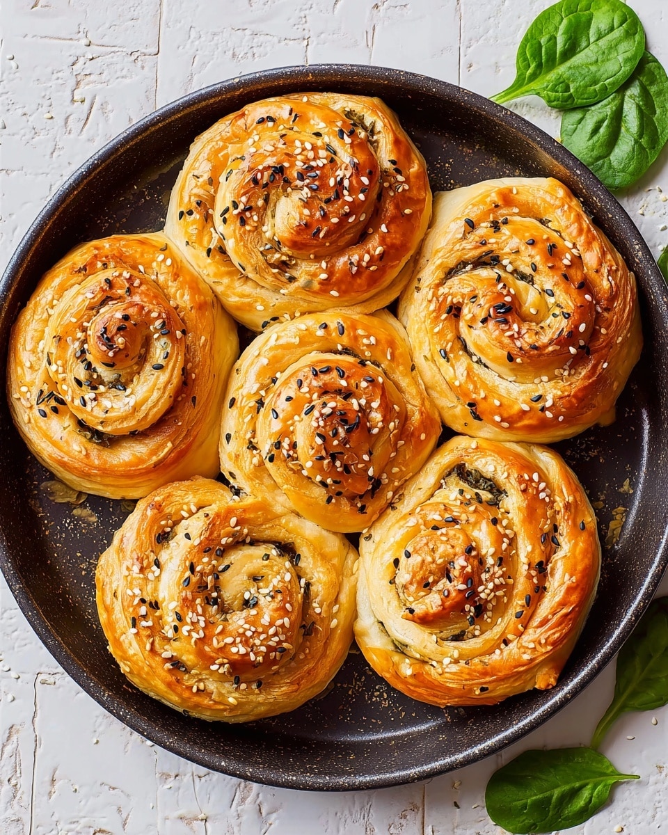 Spinach Filo Spiral Pie - Delicious Savory Spinach Pastry