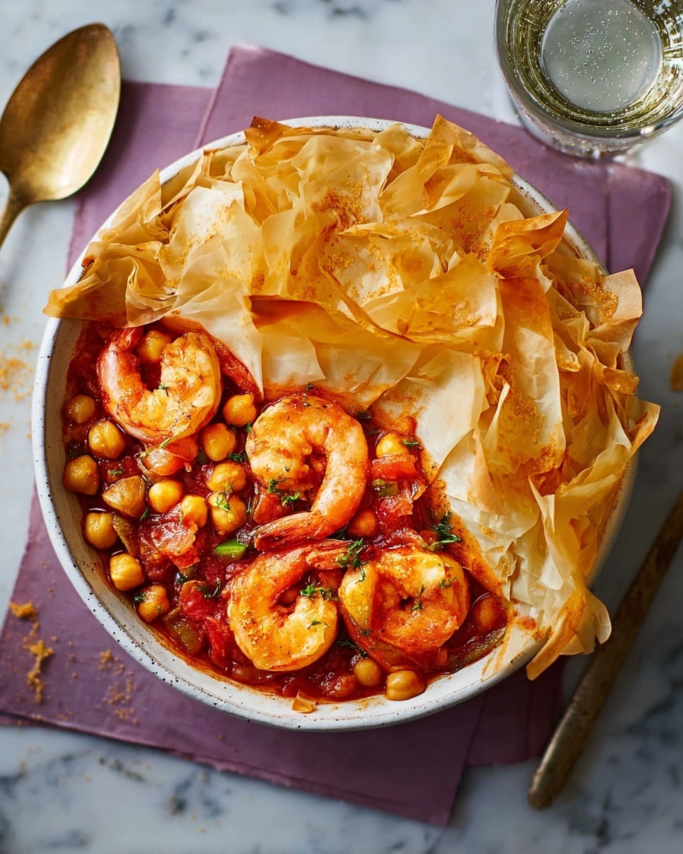 Prawn, Pepper & Chickpea Filo Pie – Vibrant & Easy Seafood Pie
