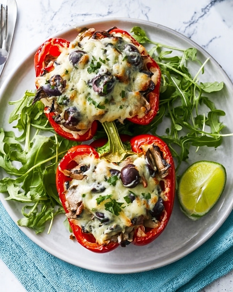Chilli-Stuffed Peppers with Feta Topping | Delicious & Healthy