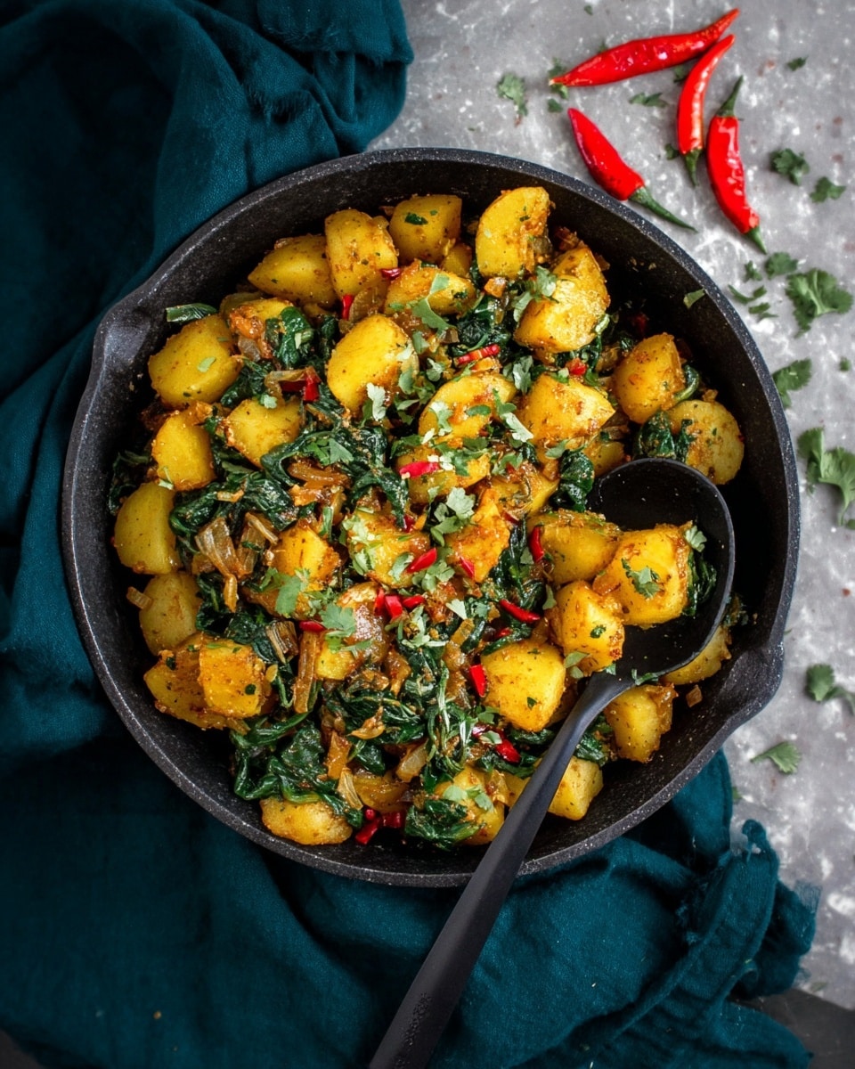 Sag Aloo with Chickpeas - Irresistible Indian Vegetarian Delight