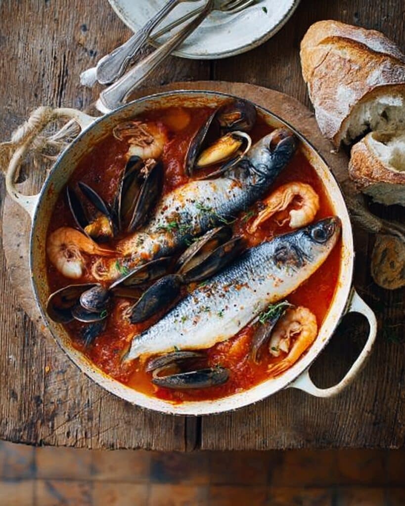 Sea Bass & Seafood Italian One-Pot - Delicious Seafood Recipe