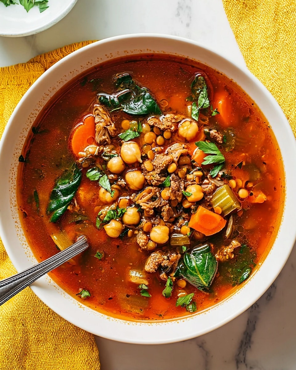 Lamb and Chickpea Soup with Spiced Lentils - Hearty & Flavorful