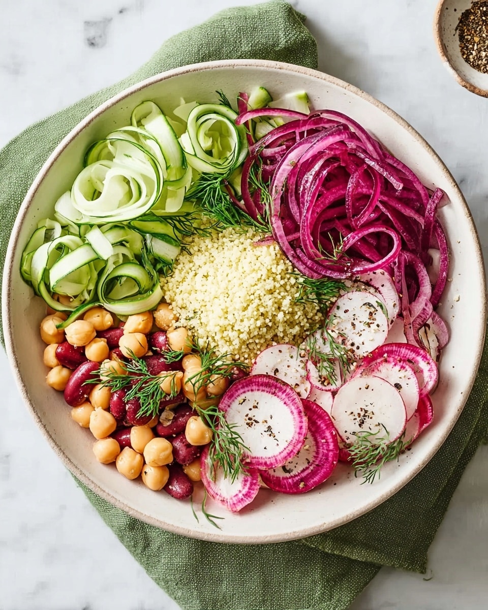 Vegan Couscous Salad Bowl with Beans & Fresh Veggies