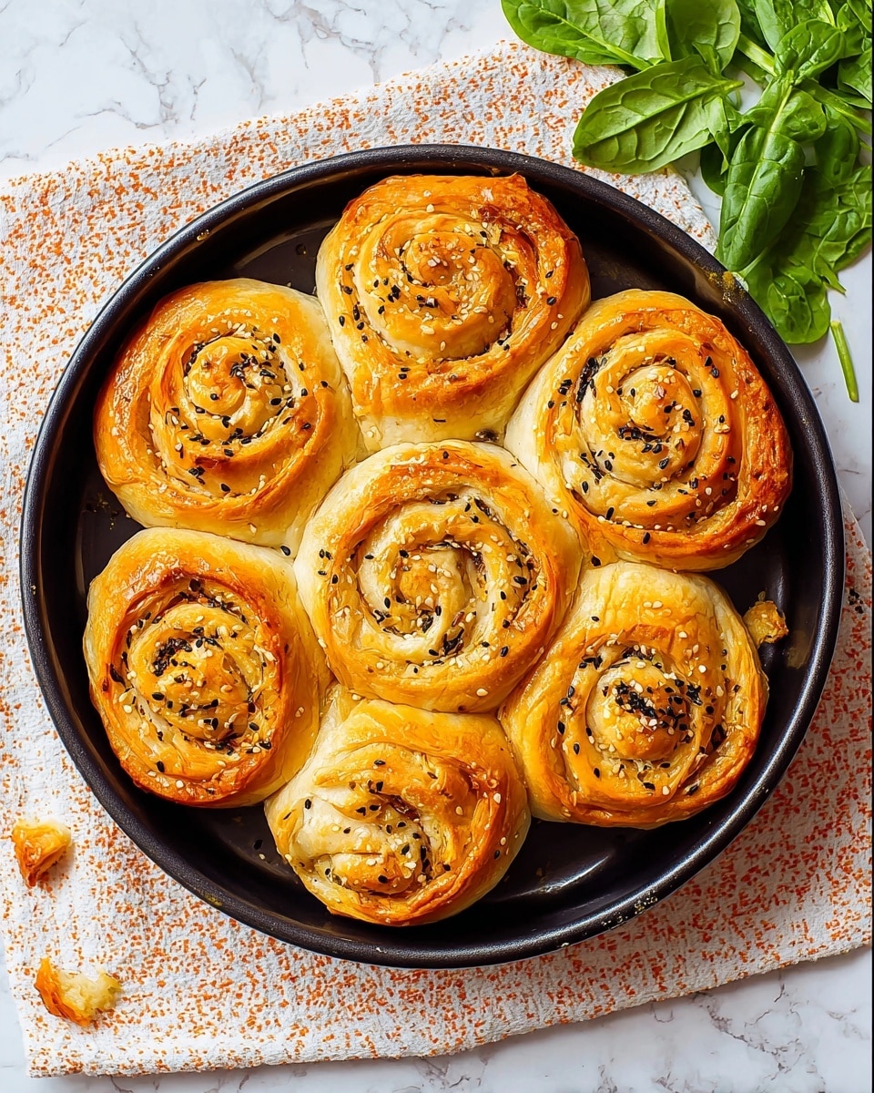 Spinach Filo Spiral Pie - Delicious Savory Spinach Pastry