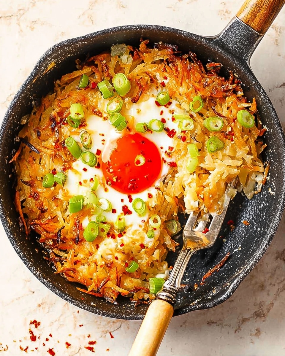 Cheesy Skillet Hash Brown & Egg Breakfast - Delicious & Easy